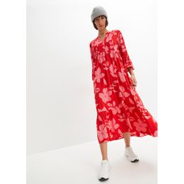 bonprix Maxikleid &raquo;Maxikleid aus flie&szlig;ender Viskose&laquo; Maxikleid aus flie&szlig;ender Viskose erdbeere/lotuspink gebl&uuml;mt 48 - N-Gr N-Gr 48 Maxikleid mit...