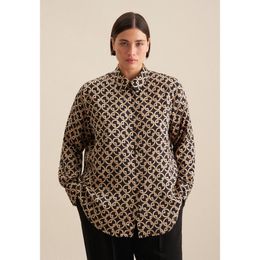 Seidensticker Hemdbluse &raquo;Schwarze Rose&laquo; Langarm Kragen Druck gelb 5XL50 5XL50 Passform: Regular