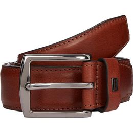 Tommy Hilfiger Lederg&uuml;rtel &raquo;DENTON ELEVATED 3.5 cm breit&laquo; Gr&ouml;&szlig;enverstellbar Winter Cognac