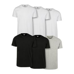 Urban Classics T-Shirt &raquo;Herren Basic Tee 6-Pack&laquo; 1 Stk. white/black/grey XXL XXL KLARES DESIGN: Minimalistisch und vielseitig kombinierbar