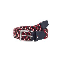 Tommy Hilfiger Flechtg&uuml;rtel &raquo;DENTON ELASTIC LEATHER 3.5 cm breit&laquo; Flexibel gr&ouml;&szlig;enverstellbar, elastisch, Markenlogoemblem aus Metall Corp