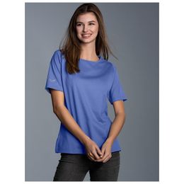 TRIGEMA T-Shirt &raquo;T-Shirt DELUXE Baumwolle mit Kristallsteinen&laquo; 1 Stk. lavendel XL XL Schwinge veredelt mit Kristallsteinen auf Vorderteil