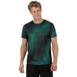TRIGEMA T-Shirt &raquo;COOLMAX Sportshirt mit modischem Druck&laquo; 1 Stk. flaschengr&uuml;n M M V-Ausschnitt