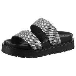 Buffalo Pantolette &raquo;RAYA TSS SPARK&laquo;, Strandschuh, Sommerschuh, Poolslides zum Schlupfen schwarz-silberfarben 39 39 Angesagte Pantolette zum Schlupfen