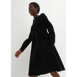 bonprix Midikleid »Kleid aus Baumwollcord« Kleid aus Baumwollcord schwarz 44 - N-Gr N-Gr 44 Midikleid aus Baumwollcord für einen lässigen Look