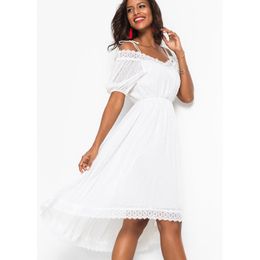bonprix Tr&auml;gerkleid Tr&auml;gerkleid wei&szlig; 40 - N-Gr N-Gr 40 Tr&auml;gerkleid mit asymmetrischem Saum f&uuml;r einen romantischen Look