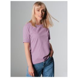 TRIGEMA T-Shirt &raquo;T-Shirt DELUXE Baumwolle mit Kristallsteinen&laquo; 1 Stk. orchidee XL XL Schwinge veredelt mit Kristallsteinen auf Vorderteil