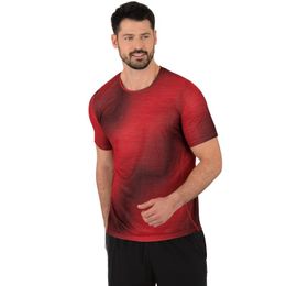 TRIGEMA T-Shirt &raquo;COOLMAX Sportshirt mit modischem Druck&laquo; 1 Stk. kirsch M M V-Ausschnitt