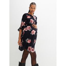bonprix Umstandskleid &raquo;Umstands- und Stillblusenkleid aus flie&szlig;ender Viskose&laquo; Umstands- und Stillblusenkleid aus flie&szlig;ender Viskose schwarz gebl&uuml;mt...