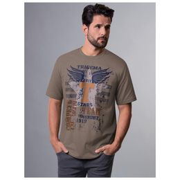 TRIGEMA T-Shirt &raquo;T-Shirt mit gro&szlig;em Print-Motiv&laquo; 1 Stk. taupe XL XL DELUXE-Single-Jersey