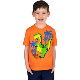 TRIGEMA T-Shirt »T-Shirt mit coolem Dino-Motiv«, 1 Stk. mandarine 140 140 Single-Jersey