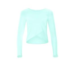 WINSHAPE Langarmshirt &raquo;Cropped Functional Light and Soft&laquo; Overlap-Applikation delicate mint S S Cropped Long Sleeve Top Overlap-Applikation