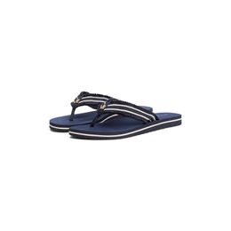 Tommy Hilfiger Zehentrenner »TH WEBBING BEACH SANDAL«, Dianette, Sommerschuh, Strandschuh mit ausgefranster Bandage dunkelblau 36 36 Sommerlicher...