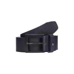 Tommy Hilfiger Lederg&uuml;rtel &raquo;ADAN 3.5 cm breit EXT&laquo; Metalllogopatch, Einfachdornschnalle Space Blue