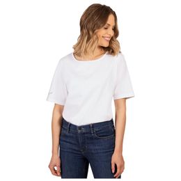 TRIGEMA Damen T-Shirt &raquo;TRIGEMA T-Shirt DELUXE Baumwolle mit Kristallsteinen&laquo; 1 Stk. wei&szlig; L