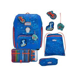 Scout Genius Exklusiv Superflash - Schulranzen Set 4tlg. (Blue Dino) in Blue Dino | Gr.: onesize