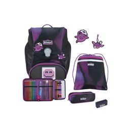 Scout 4tlg. Schulranzen-Set "Alpha Set Movie - Pink Pixel" in Schwarz/ Lila | Gr.: onesize