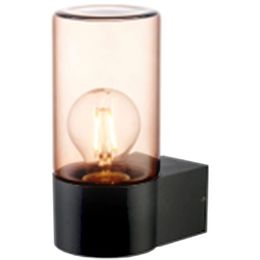 Licht-Erlebnisse Außen Wandlampe (B)8.9 x (H)19.7 cm in Schwarz Bernstein | Gr.: onesize