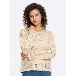 Heine Ajour-Strickjacke in champagner | Gr.: 36-38