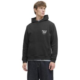 Jack & Jones Jack & Jones Sweatshirt JORNORREBRO TYPO BACK SWEAT HOOD in Schwarz | Gr.: M