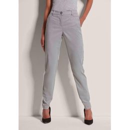 Madeleine Mode MADELEINE Schlanke Stretch-Hose mit Formbund in silbergrau / wollwei&szlig; / melange | Gr.: 48