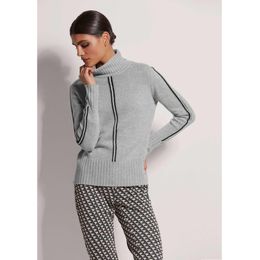 Madeleine Moderner Wollpullover mit Ajour-Muster in graphit / schwarz / melange | Gr.: 44