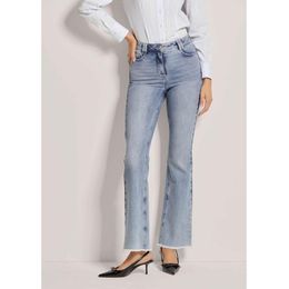 Madeleine Moderne, ausgestellte Jeans mit Fransen in blue / denim | Gr.: 20