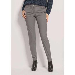 Madeleine Mode MADELEINE Schlanke Stretch-Hose mit Formbund in graphit / wollwei&szlig; / melange | Gr.: 36