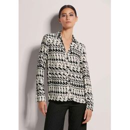 Madeleine Mode MADELEINE Elegantes Blusenshirt mit V-Ausschnitt in schwarz / wollwei&szlig; | Gr.: 42