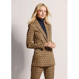 Madeleine Mode MADELEINE Langer Jersey-Blazer in caramel / schwarz / grau | Gr.: 38