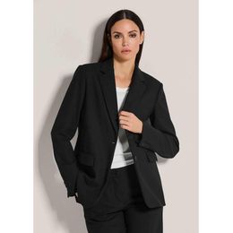 Madeleine Mode MADELEINE Einreihiger Blazer mit Stretchanteil in schwarz | Gr.: 36