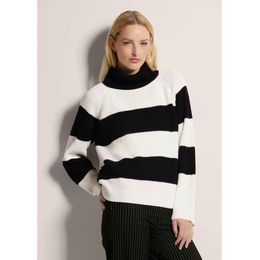 Madeleine Mode MADELEINE Rollkragen-Pullover in schwarz / wollwei&szlig; | Gr.: 36
