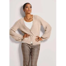 Madeleine Mode MADELEINE Kaschmir-Cardigan mit Ballon&auml;rmeln in caramel | Gr.: 48