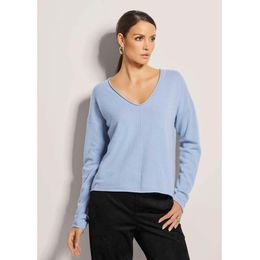 Madeleine Mode MADELEINE V-Pullover aus Kaschmir in bleu | Gr.: 44