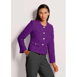Madeleine Mode MADELEINE Eleganter Tweed-Kurzblazer mit Metallkn&ouml;pfen in lavendellila | Gr.: 44