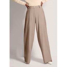 Madeleine Mode MADELEINE Elegante Stretchhose mit B&uuml;gelfalten in cappuccino / wollwei&szlig; / melange | Gr.: 48
