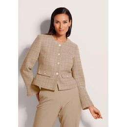 Madeleine Mode MADELEINE Eleganter Tweed-Kurzblazer mit Metallkn&ouml;pfen in beige | Gr.: 36