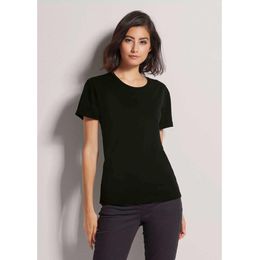 Madeleine Mode MADELEINE Hahnentritt-Shirt mit Rundhals, Kurzarm in schwarz | Gr.: 38
