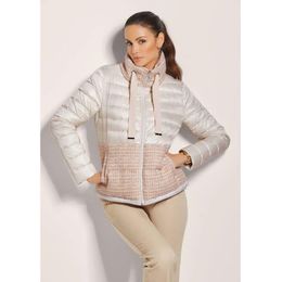 Madeleine Mode MADELEINE Steppjacke mit Boucl&eacute;-Partien in berber / wollwei&szlig; | Gr.: 40