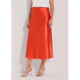 Madeleine Mode MADELEINE Midi Satinrock für elegante Anlässe in blutorange | Gr.: 34