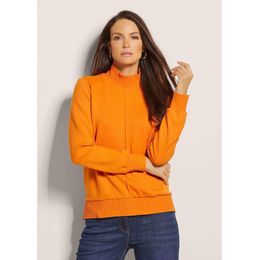 Madeleine Mode MADELEINE Sweatshirt mit Rippenabschl&uuml;ssen in pastellorange | Gr.: 36