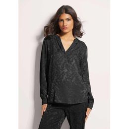 Madeleine Mode MADELEINE Lange Jacquard-Bluse in schwarz | Gr.: 34