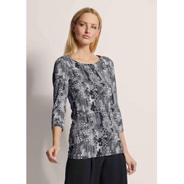 Madeleine Mode MADELEINE Rundhals-Shirt mit 3/4-&Auml;rmeln in schwarz / offwhite | Gr.: 38
