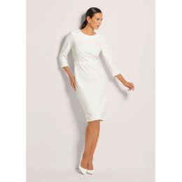 Madeleine Mode MADELEINE Schmales Jersey-Kleid mit Rundhals in wollwei&szlig; | Gr.: 42