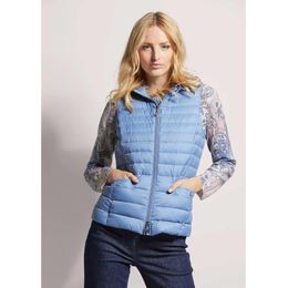 Madeleine Mode MADELEINE Wattierte Steppweste mit Kapuze in rauchblau | Gr.: 44