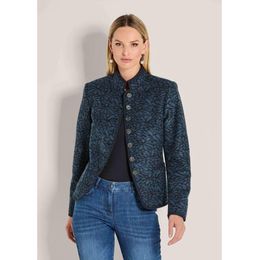 Madeleine Mode MADELEINE Verkürzter Wollblazer mit Stehkragen, Taschen in rauchblau / marine | Gr.: 38
