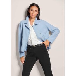 Madeleine Mode MADELEINE Wollblazer mit Klappkragen und Pattentaschen in bleu | Gr.: 46