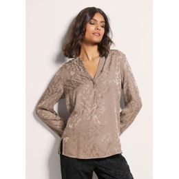 Madeleine Mode MADELEINE Modische Longbluse mit V-Ausschnitt in caramel | Gr.: 34