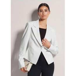 Madeleine Mode MADELEINE Kurzer Jersey-Blazer mit Ziernähten in wollweiß | Gr.: 42