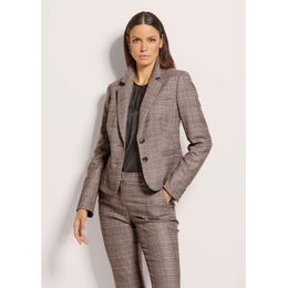 Madeleine Mode MADELEINE Glencheckblazer mit Stretchkomfort in cappuccino / taupe | Gr.: 46